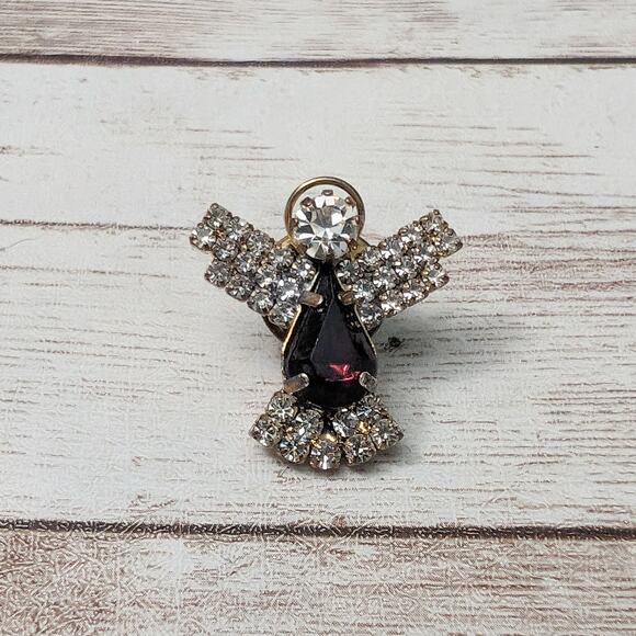 Vintage | Jewelry | Vintage Ballou Regd Brooch Pin Angel Deep Purplered ...